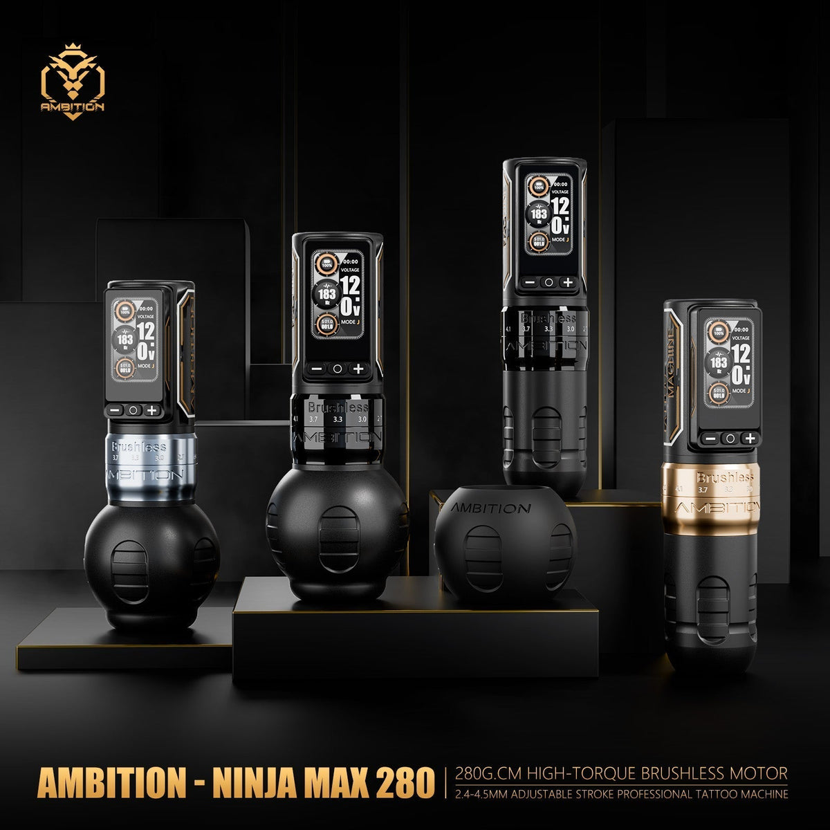 NINJA Max 280 — Adjustable Stroke Wireless Tattoo Pen | Ambition Tattoo