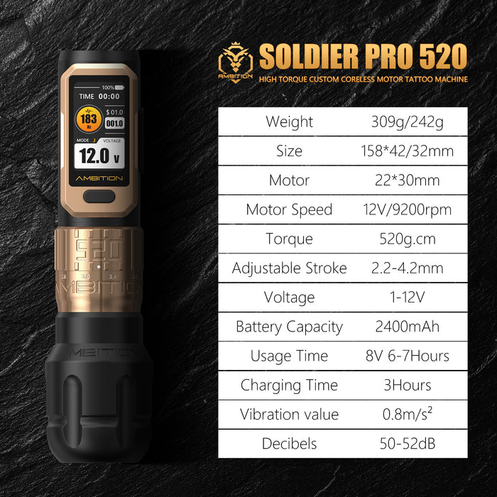 Ambition Soldier Pro 520 Wireless Tattoo Machine