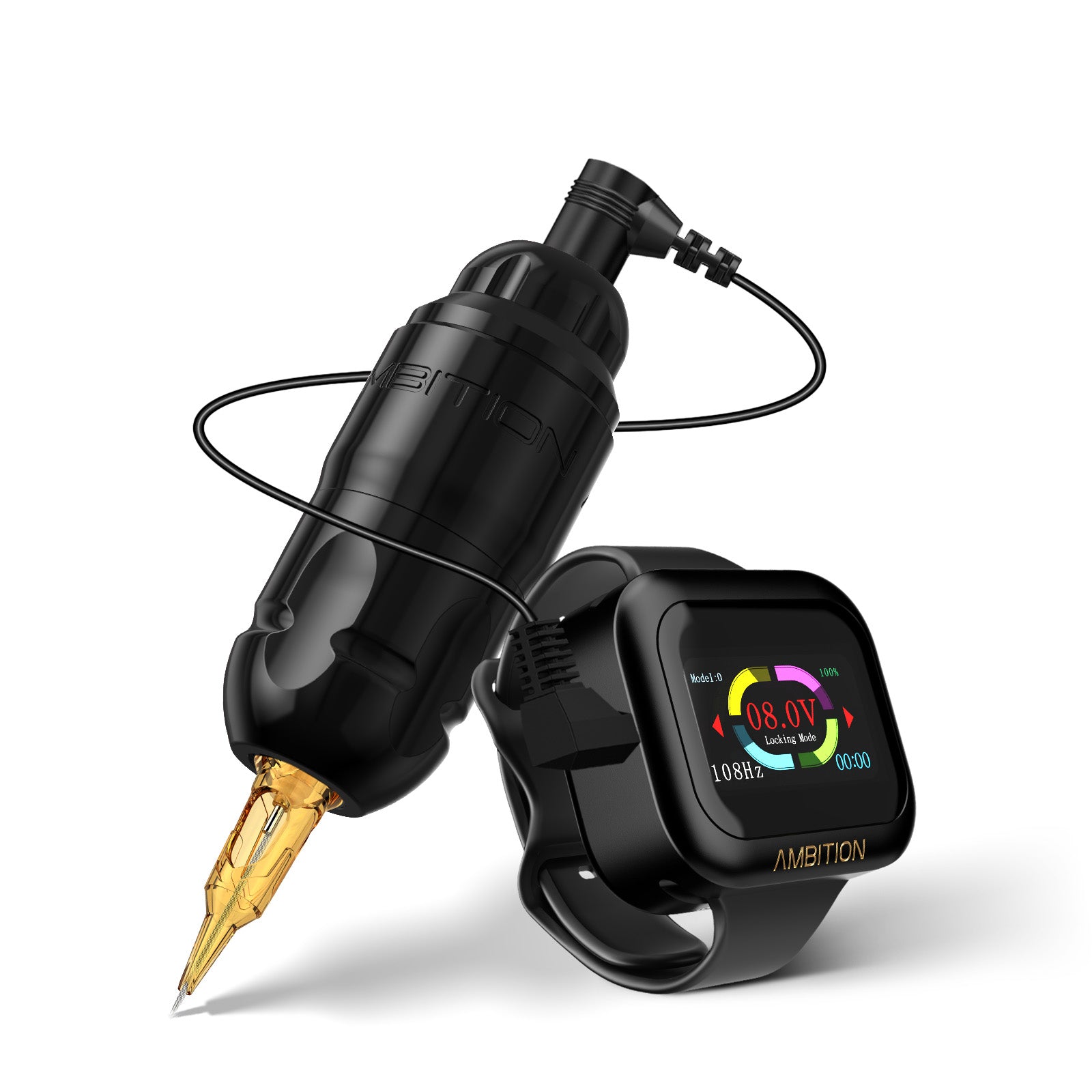 Ambition Lutin Straight Rod Rotaty Tattoo Machine + S1 Plus Touch Scre