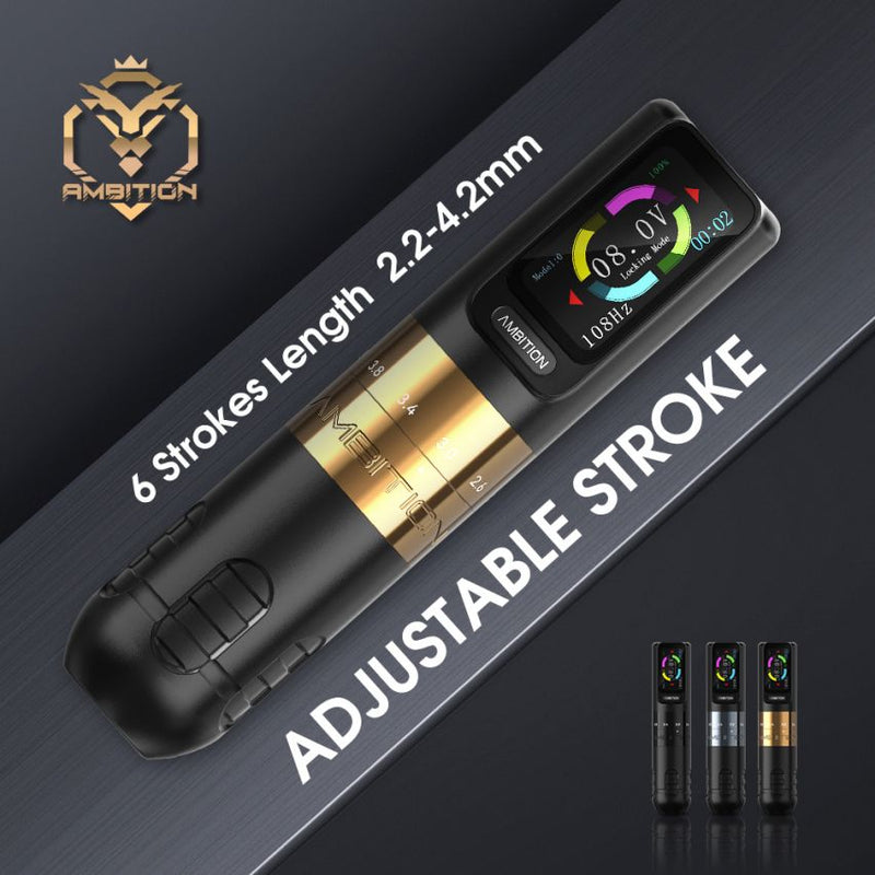 Ambition Seher Adjustable Stroke Wireless Tattoo Machine Pen – Ambition ...