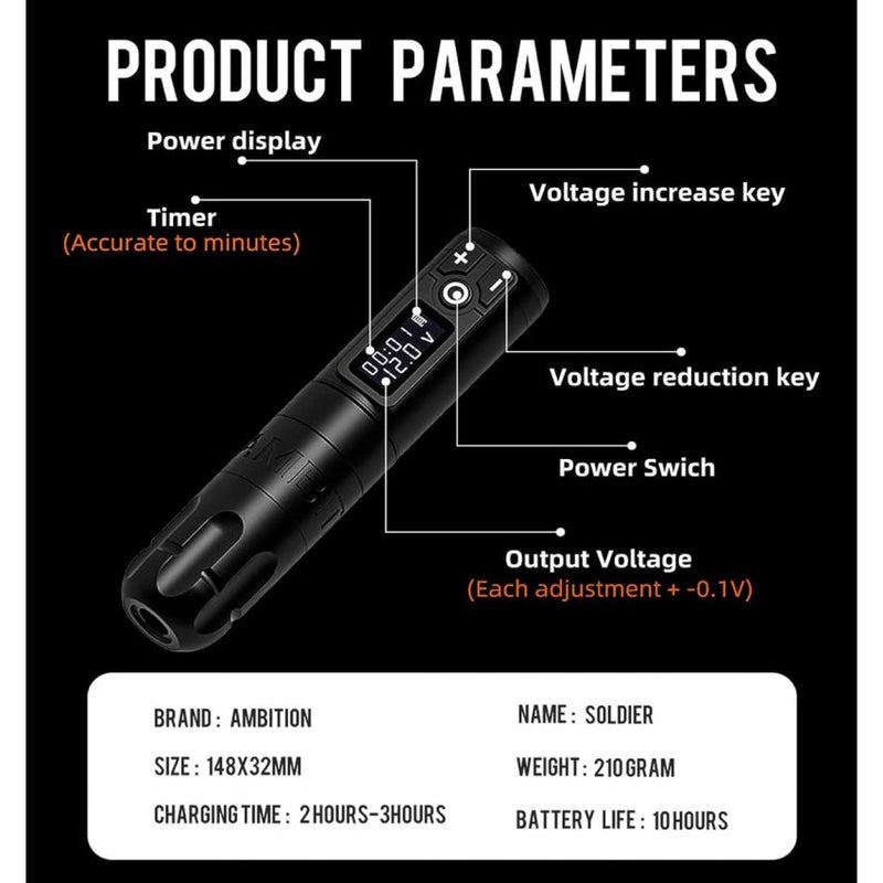 Tattoo Kit | Ambition Soldier Wireless Tattoo Machine Kit – Ambition Tattoo